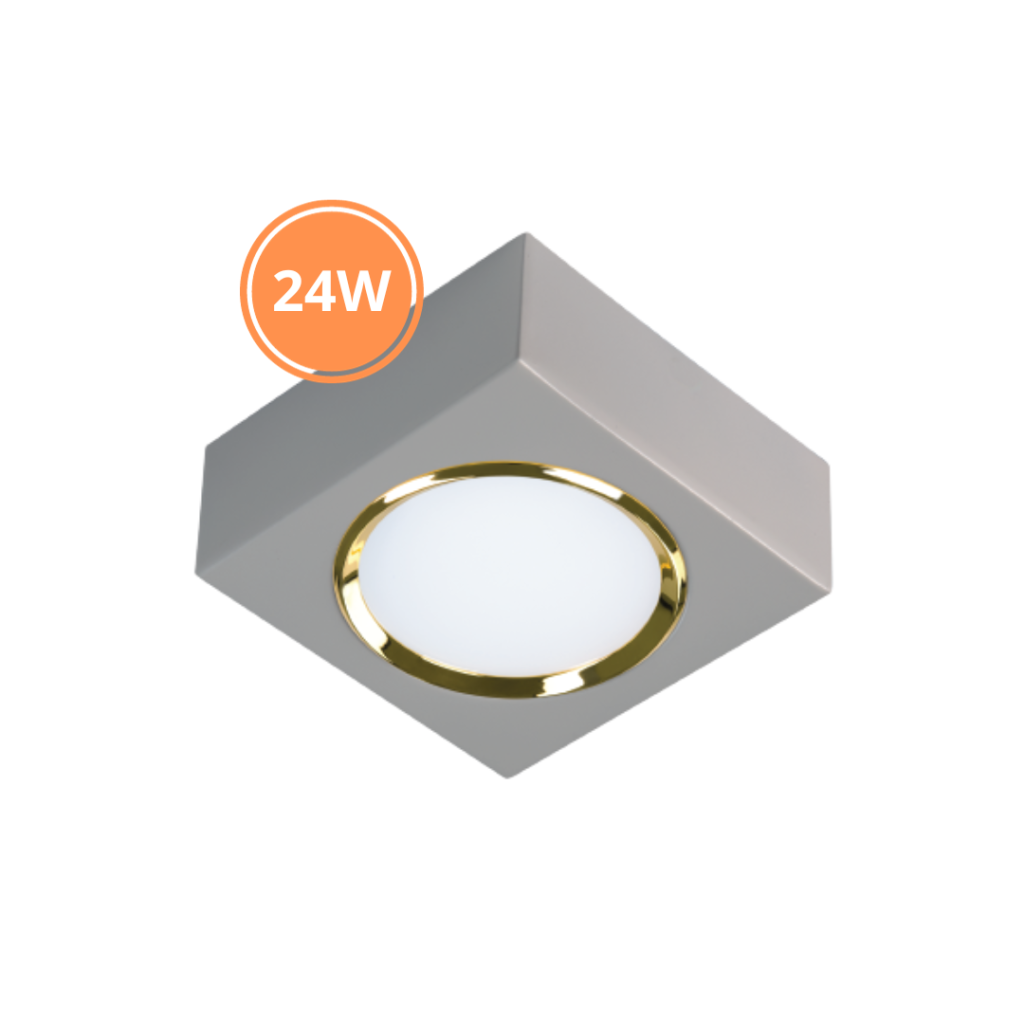 Đèn LED Downlight nổi xám viền xi 24W vuông - MegaLed