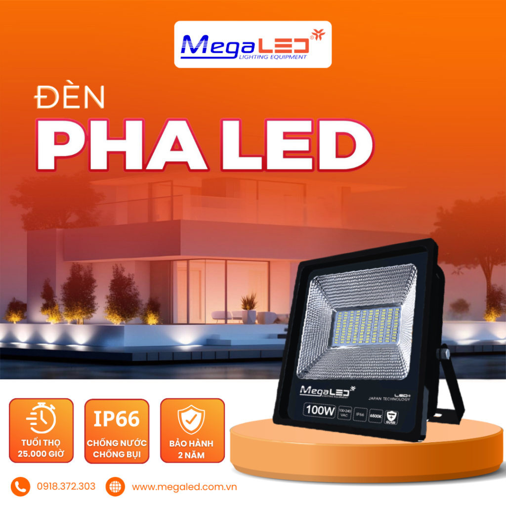 💡 CHIẾU SÁNG NGOÀI TRỜI - CHẤP MỌI THỜI TIẾT 🌁 Với đèn pha Led Megaled - MegaLed